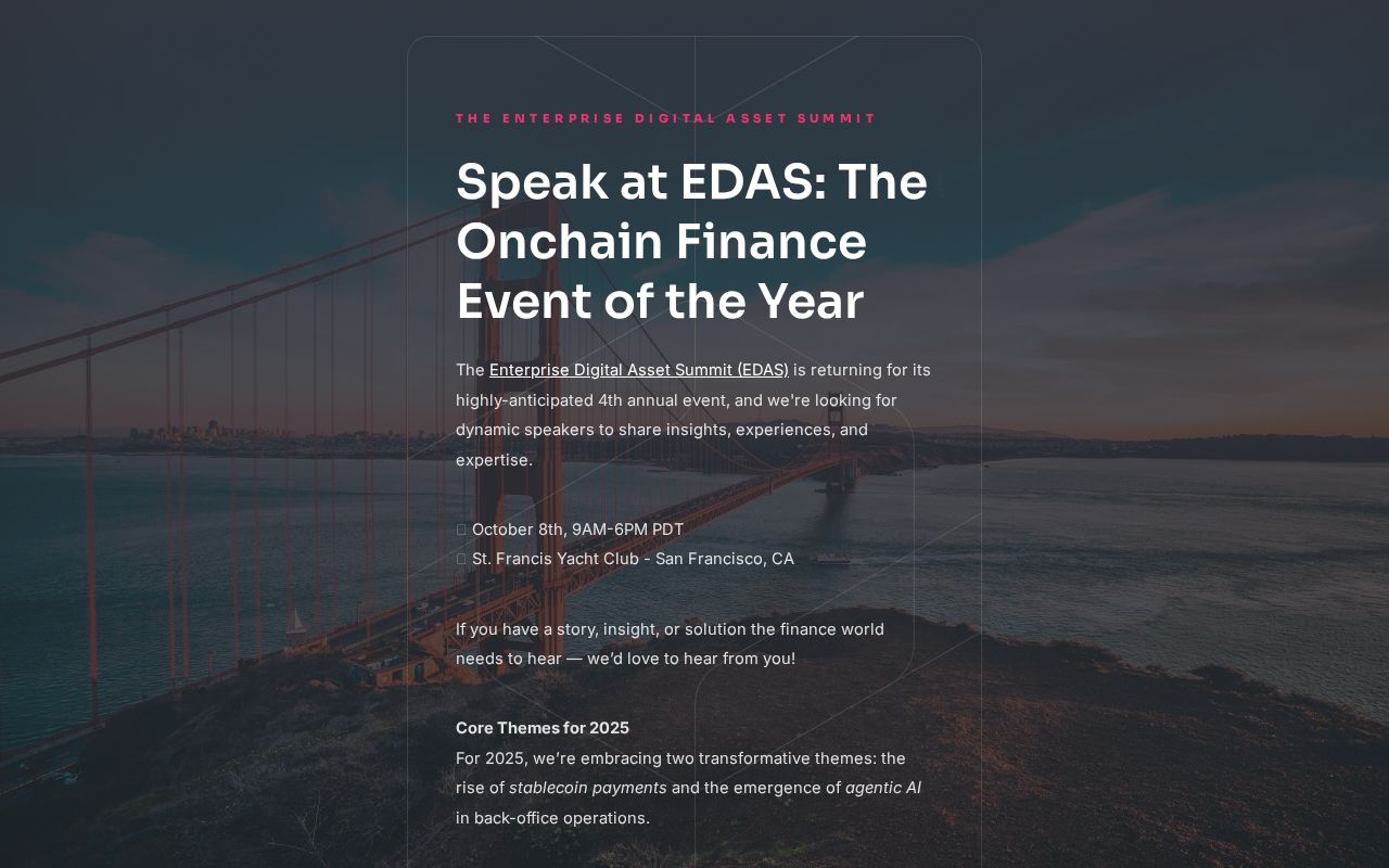 EDAS 2025 | Call for Speakers